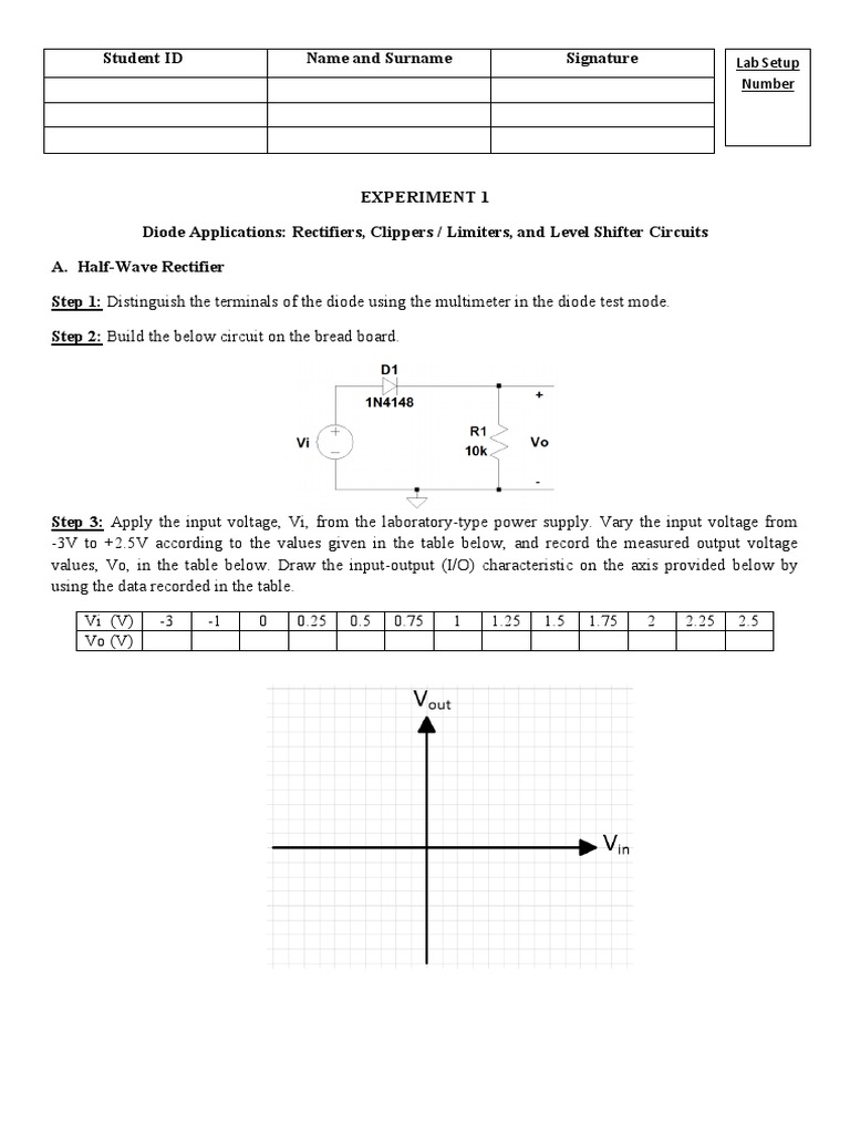 Experiment 1 | PDF | Rectifier | Electrical Network
