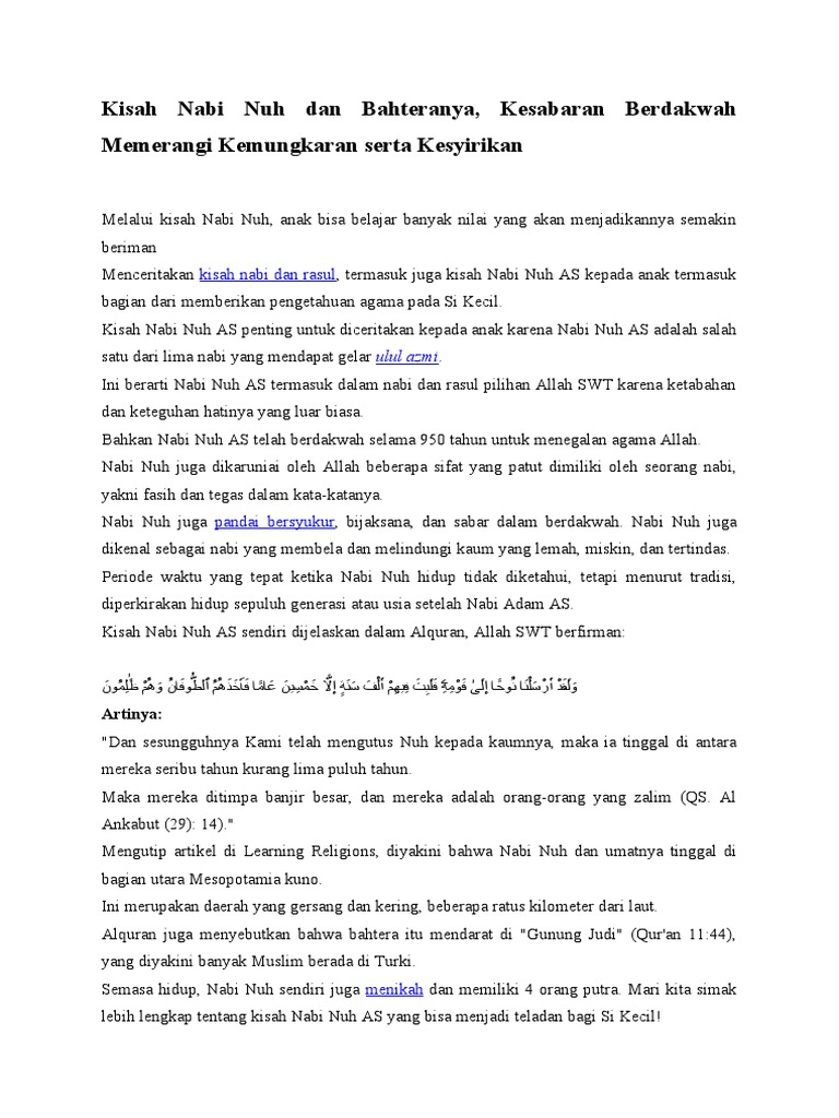 4 Putra Nabi Nuh dan Pelajaran Hidup | PDF