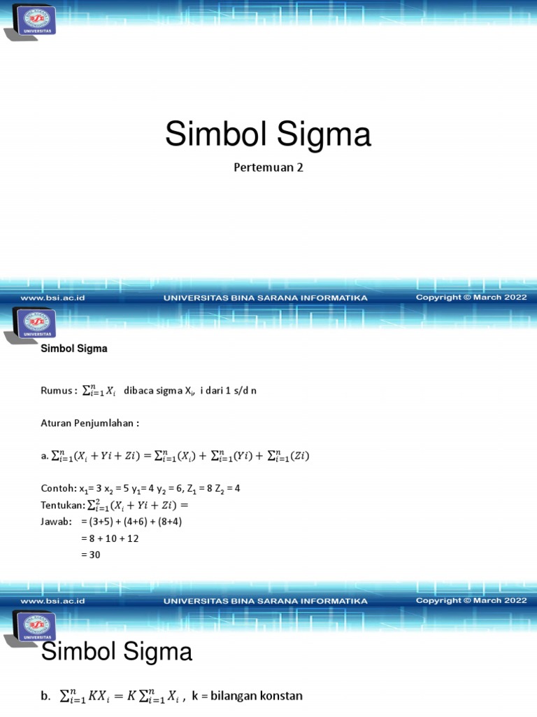 Simbol Sigma: Pertemuan 2 | PDF