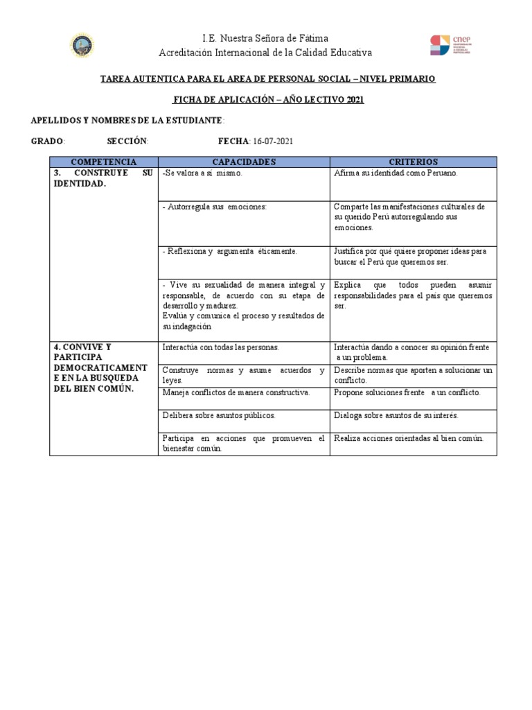 3°-PS - Ficha de Aplicacion | PDF
