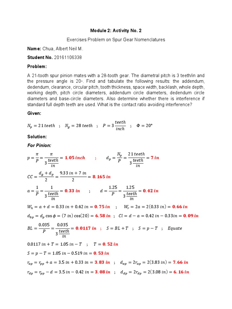 Chua Albert - MD 2 - M2 A2 | PDF | Gear | Machines