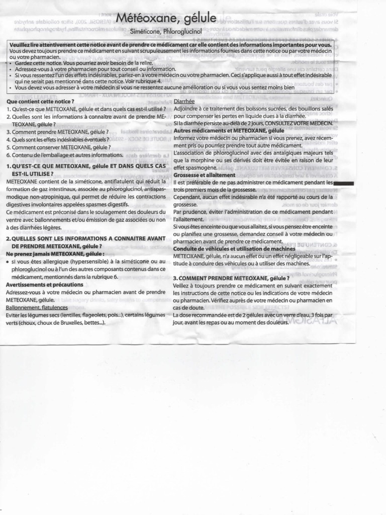 Notice de Medicament Meteoxane Gelule | PDF