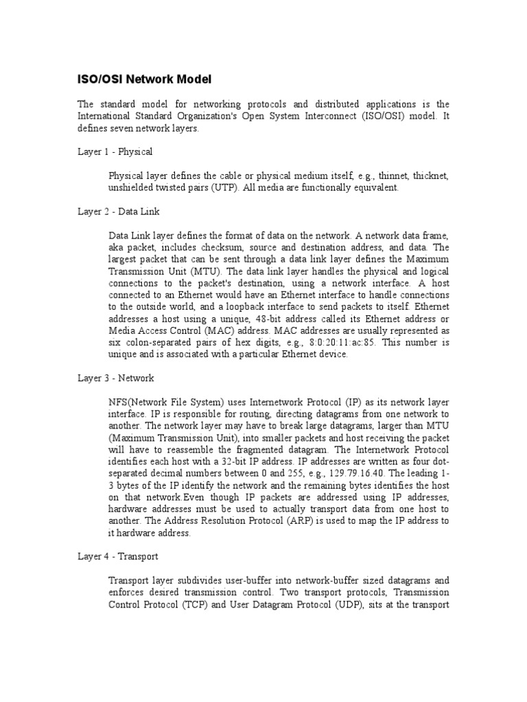 ISO/OSI Network Model | PDF | Proxy Server | Hypertext Transfer Protocol