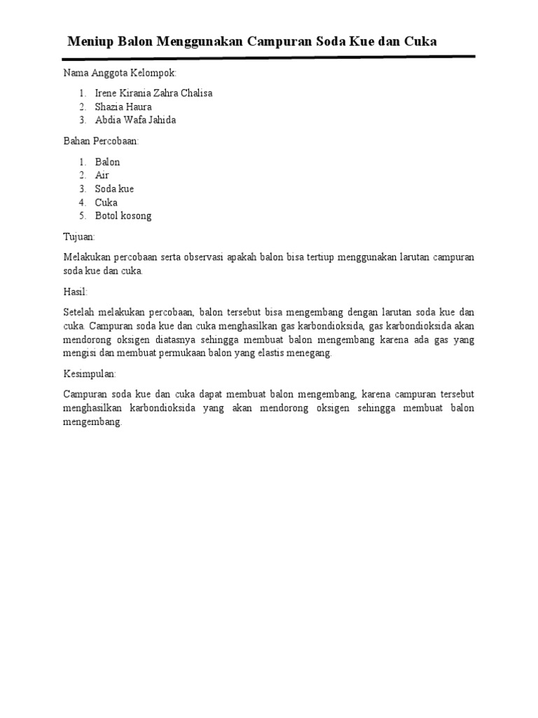 teks laporan percobaan | PDF