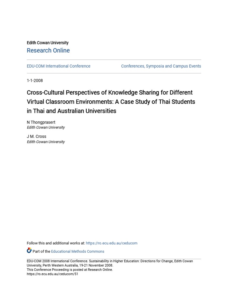 Cross Cultural Perspectives Of Knowledge Sharing For Different Vi Pdf