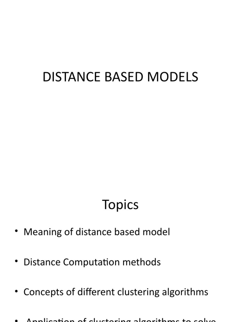 Distance Based Models | PDF | Distance | Geometry