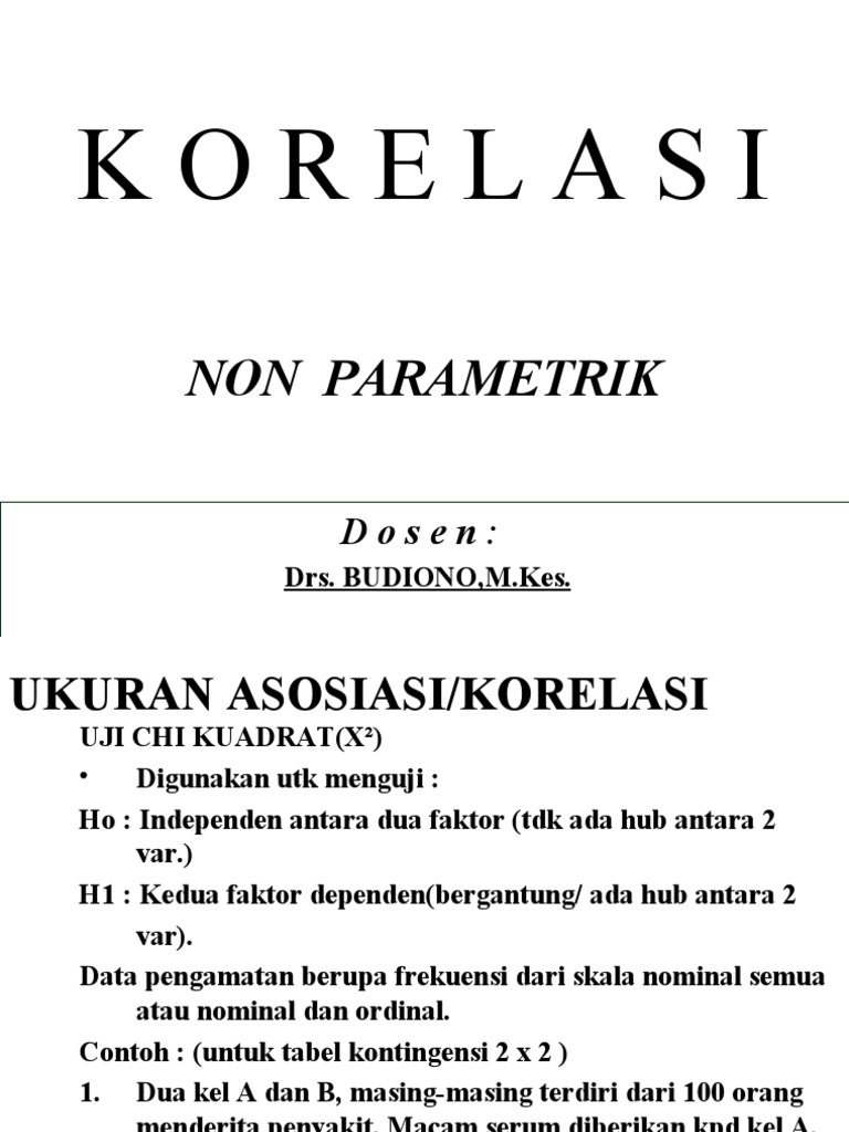 Uji Korelasi Non Parametrik | PDF