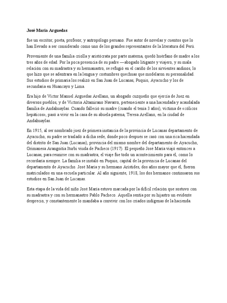 José Maria Arguedas | PDF