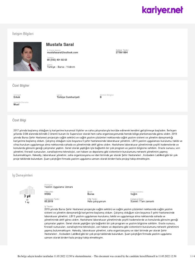Mustafa Saral CV | PDF