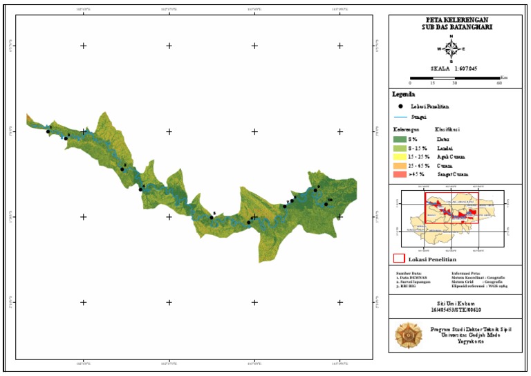 Peta Kelerengan Sub Das Batanghari | PDF | Geodesy | Geophysics