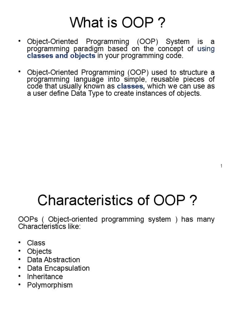 2-Classes and Objects-1 | PDF | Class (Computer Programming) | Object (Computer Science)