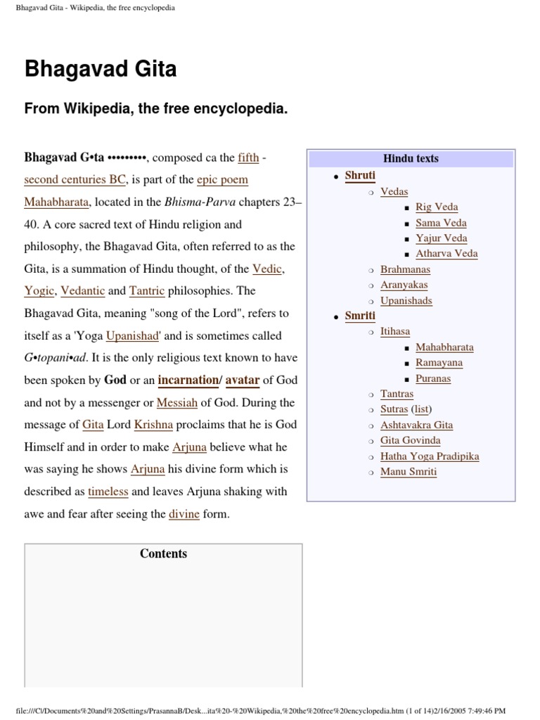 Bhagavad Gita | PDF | Bhagavad Gita | Yoga