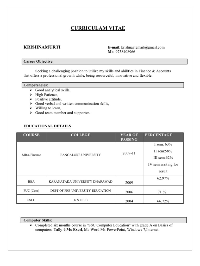 CV of Krishna | PDF