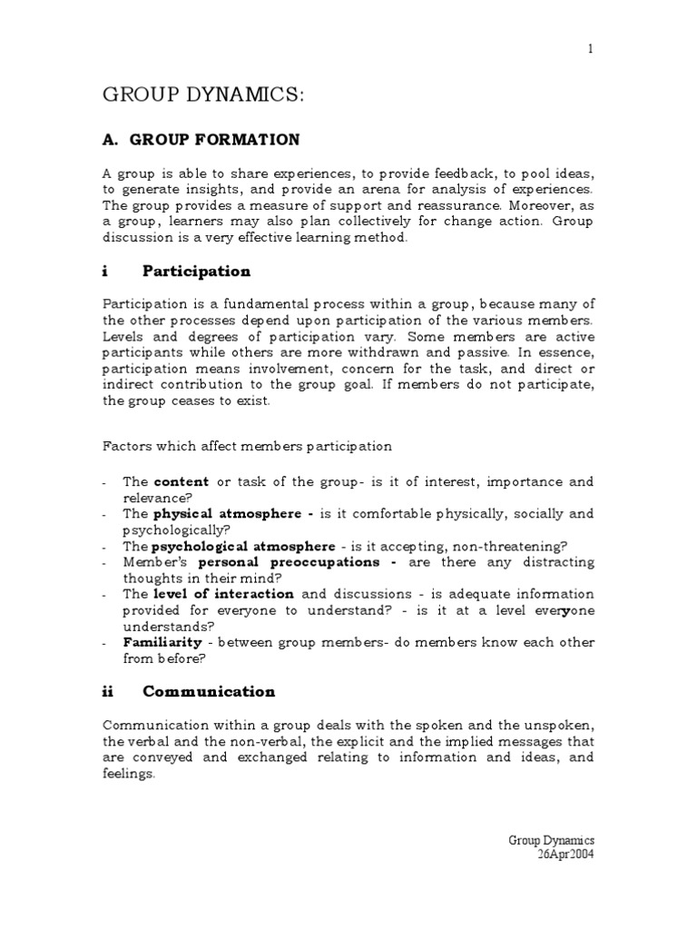 Group Dynamics | PDF