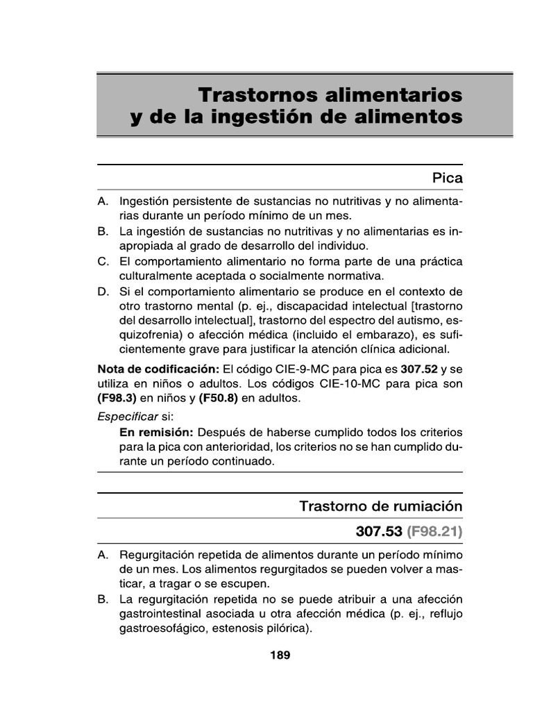 TCA. Criterios Diagnósticos DSM5 | PDF