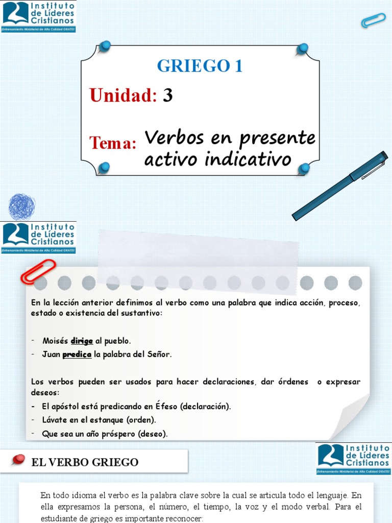El Tiempo Presente Activo Indicativo | PDF | Verbo | Tiempo gramatical