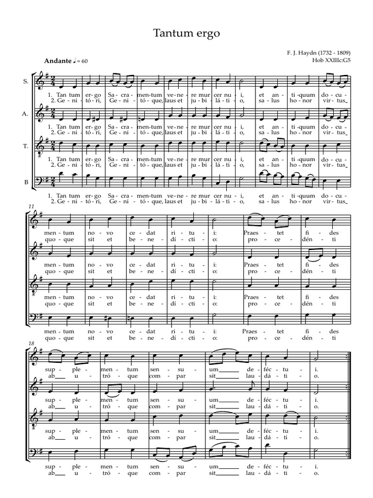 Joseph Haydn Tantum Ergo | PDF