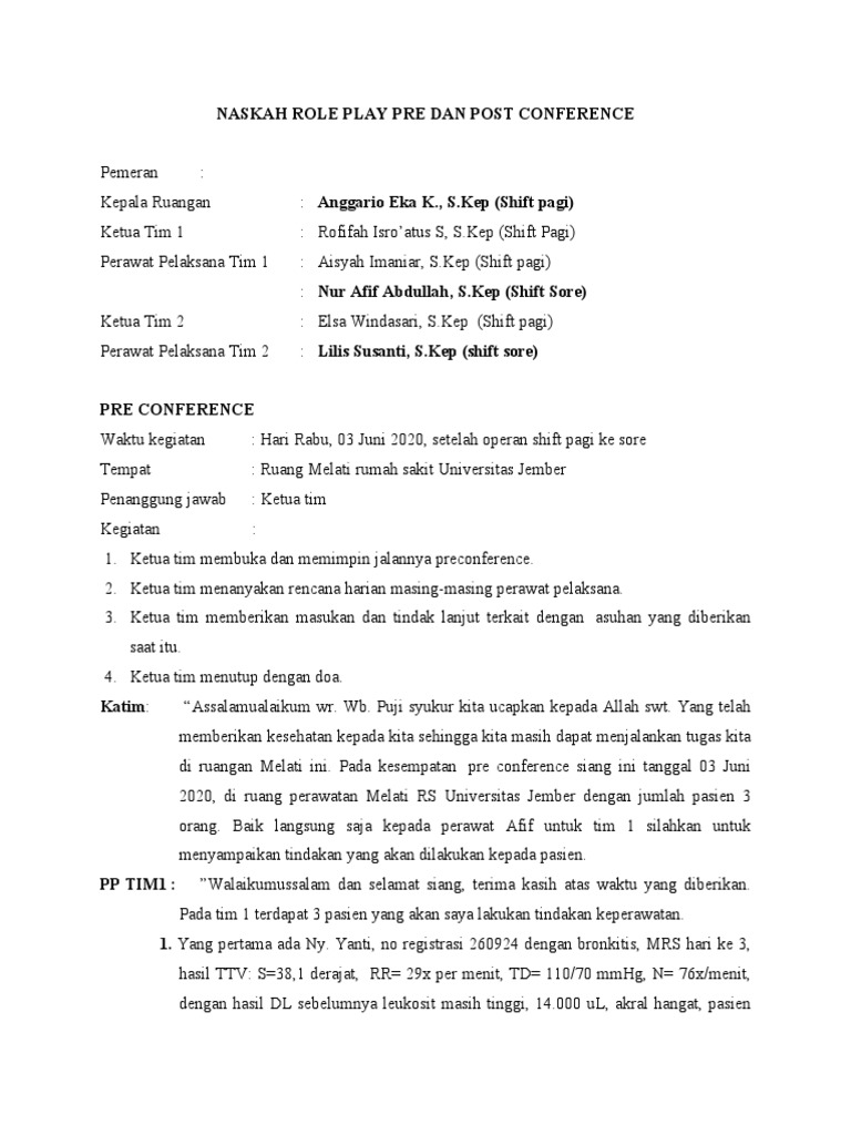 Skrip Pre Conference Dan Post Conference | PDF