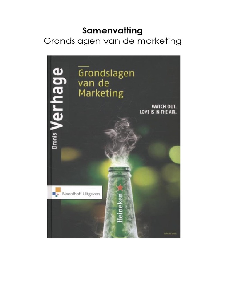 1samenvatting Grondslagen Van de Marketing Hele Boek | PDF