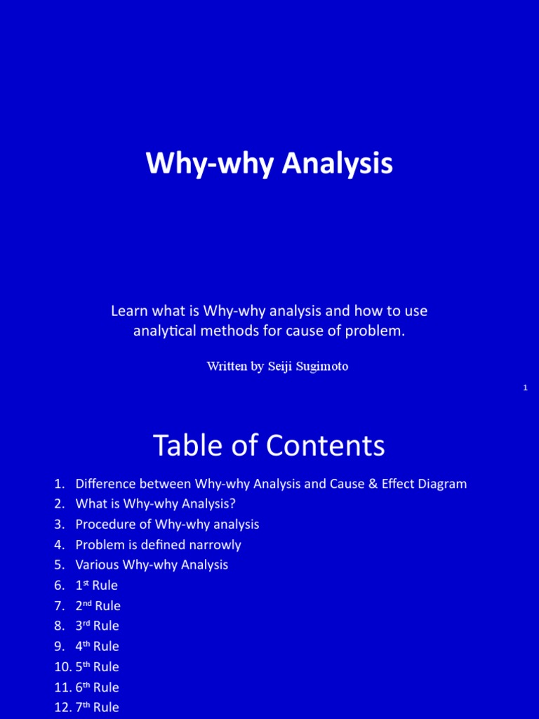 Why-Why Analysis | PDF | Flashlight | Switch
