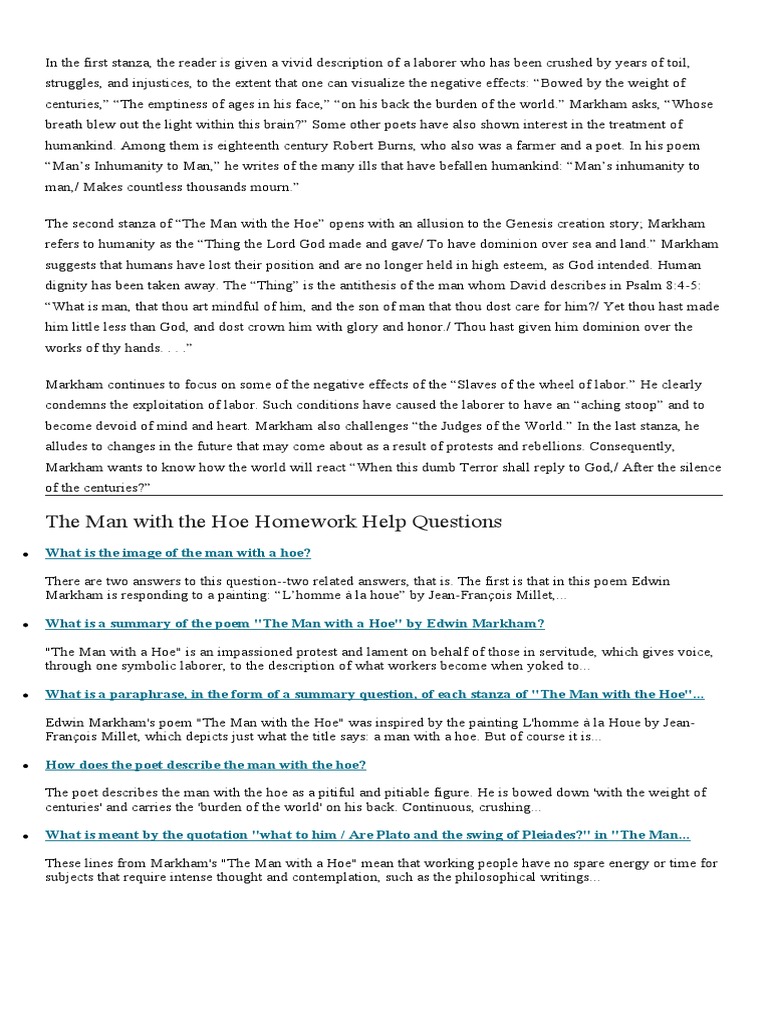 g-9 Eng Man With A Hoe | PDF