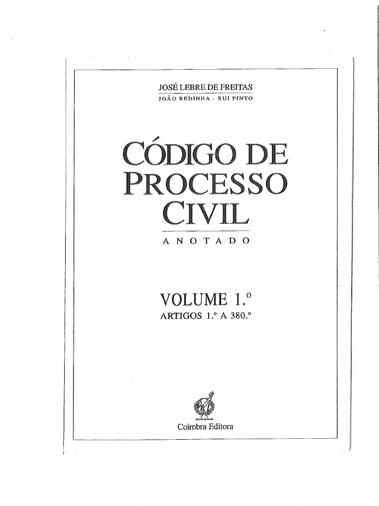 Codigo Processo Civil Anotado 1 380 Vol | PDF