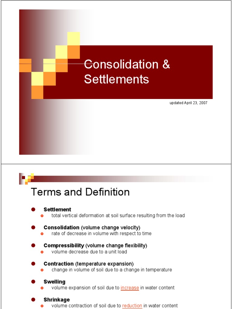 Understanding Soil Consolidation Settlements | PDF | Viscoelasticity | Soil