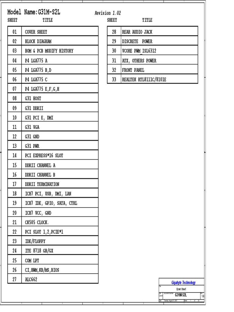 Ga-G31m-S2l (Rev 1.2) | PDF | Computer Architecture | Computer Science