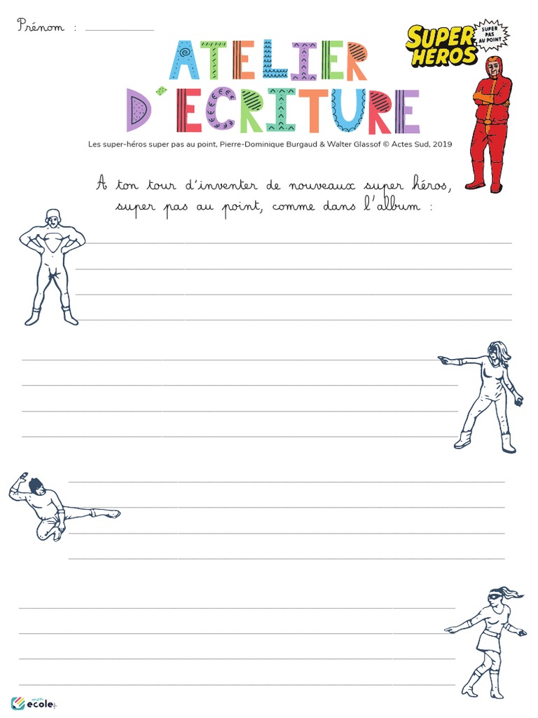 Atelier Écriture Super Héros | PDF
