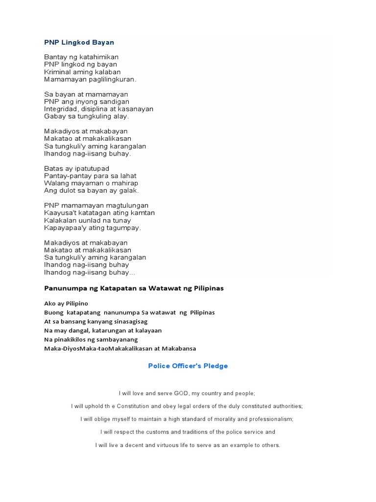 PNP Lingkod Bayan | PDF | Ethical Principles | Applied Ethics