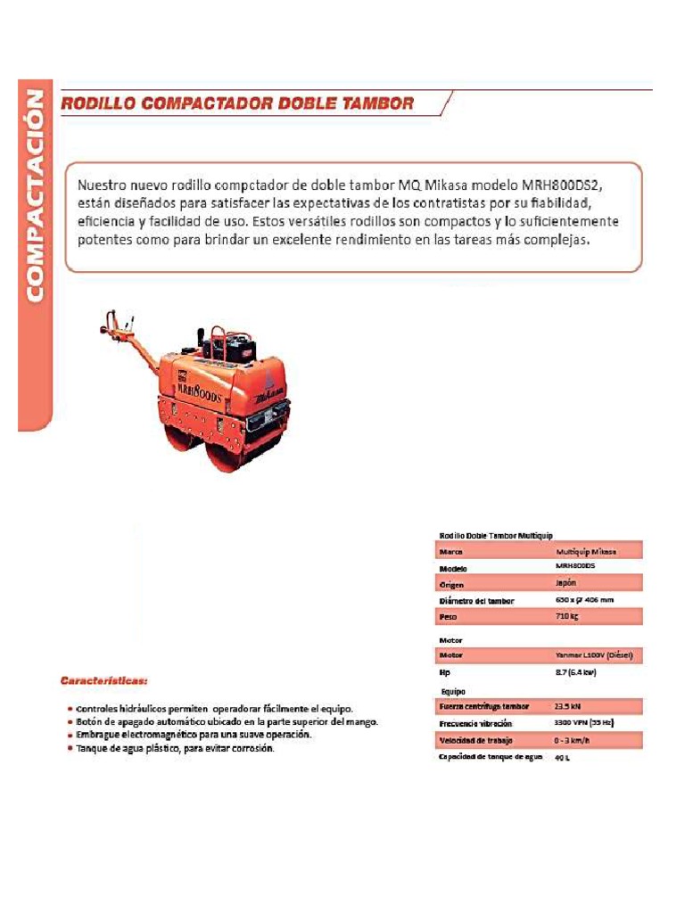 Ficha Tecnica Benitin MRH 800 | PDF