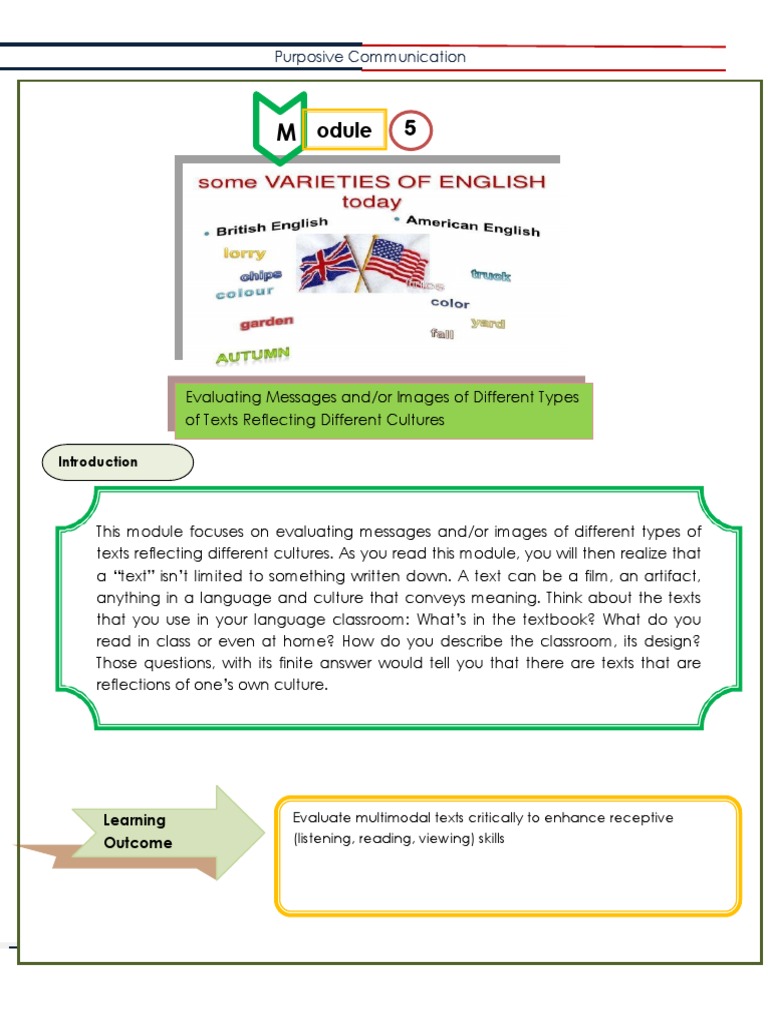 Evaluating Cultural Texts | PDF | English Language | Communication