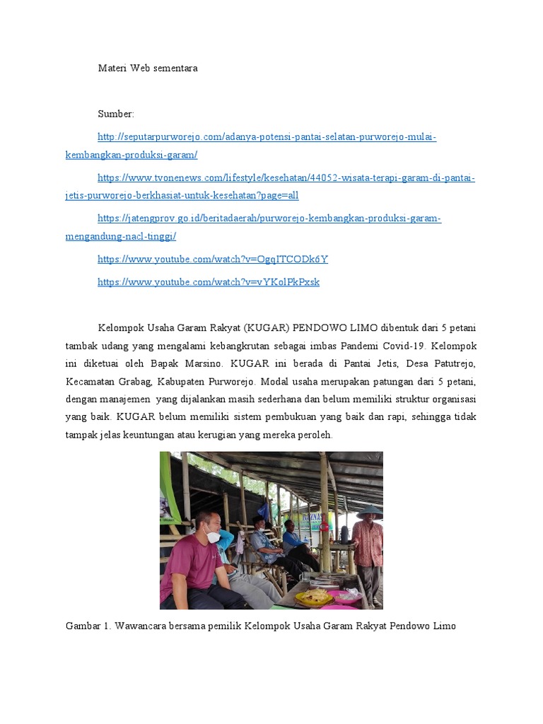 Materi Web Tambak Dan Terapi Garam | PDF