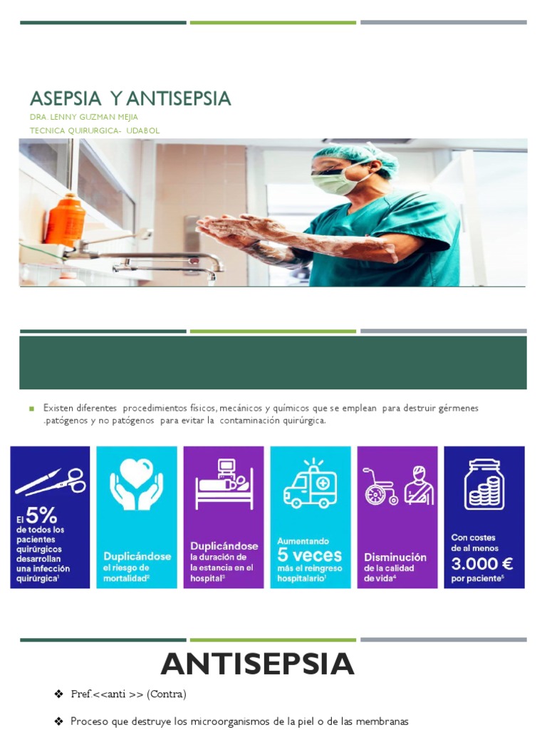 Principios de asepsia y antisepsia para la prevención de infecciones ...