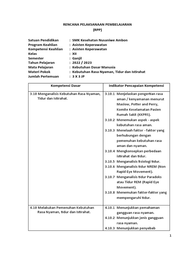 RPP KDM Kelas XII | PDF