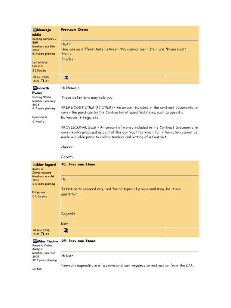 Provisional Sum & Prime Cost | PDF | Profit (Accounting) | Valuation ...