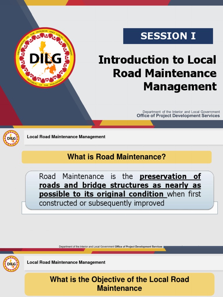 Session I - Introduction To Local Road Maintenance | PDF