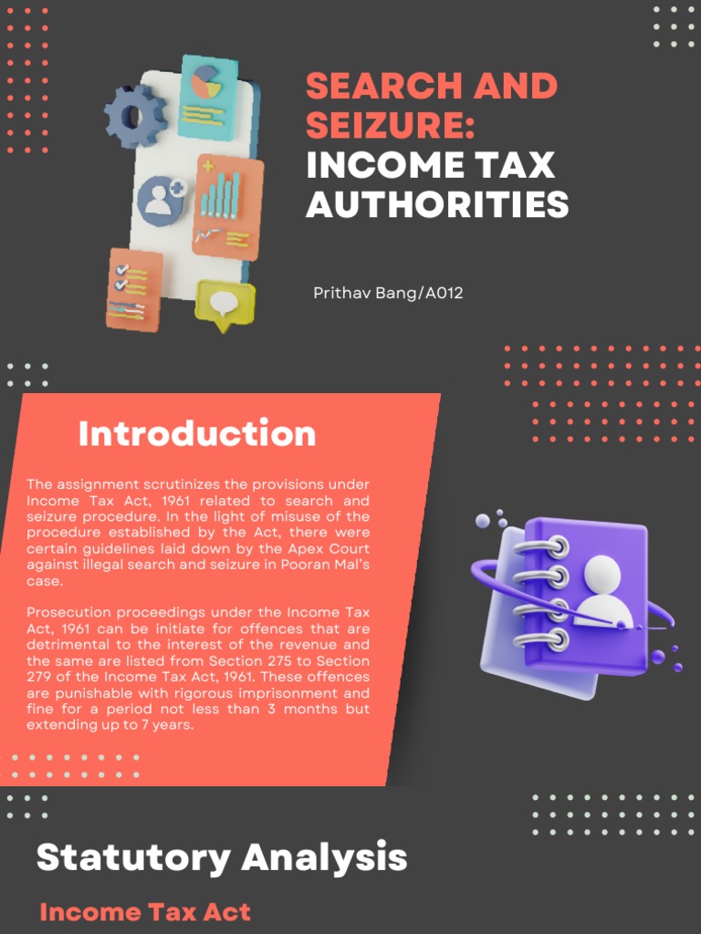 Search and Seizure:: Income Tax Authorities | PDF