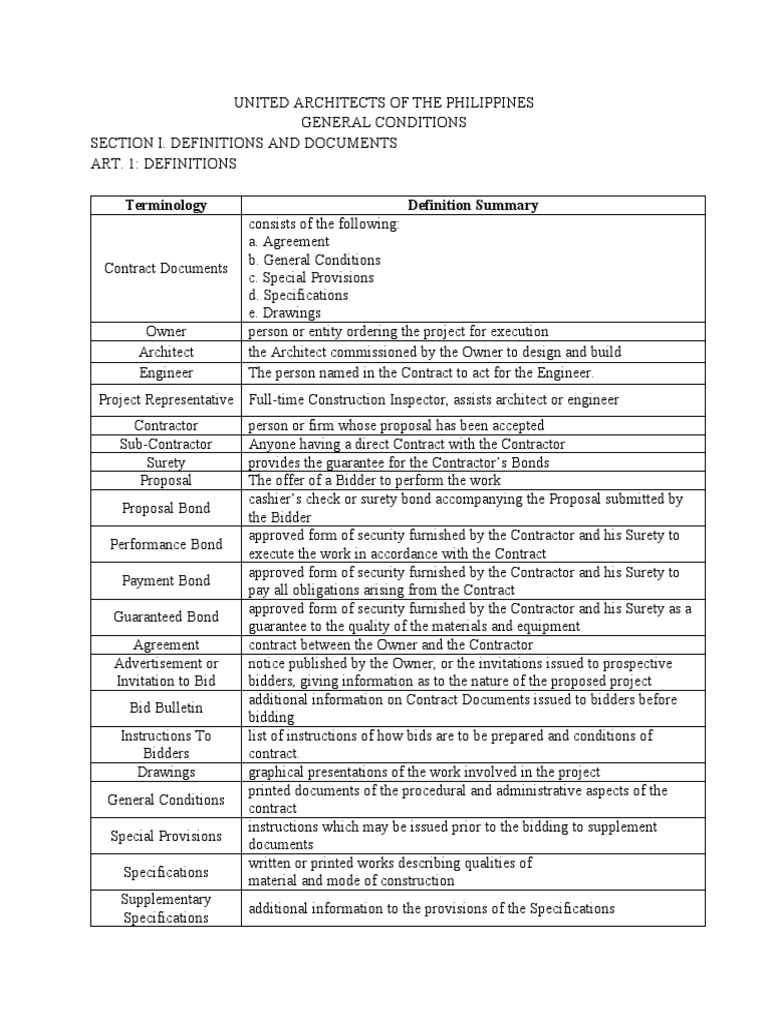 UAP 301 Summary | PDF | Specification (Technical Standard) | General Contractor