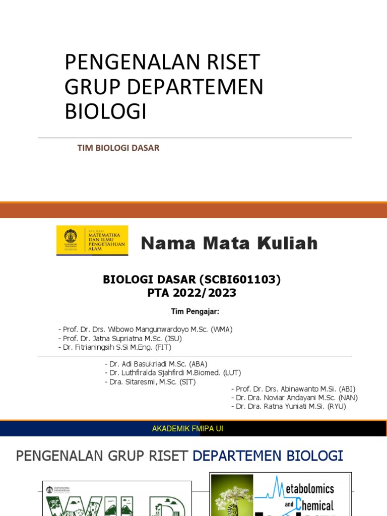 Grup Riset Biologi Ui | PDF