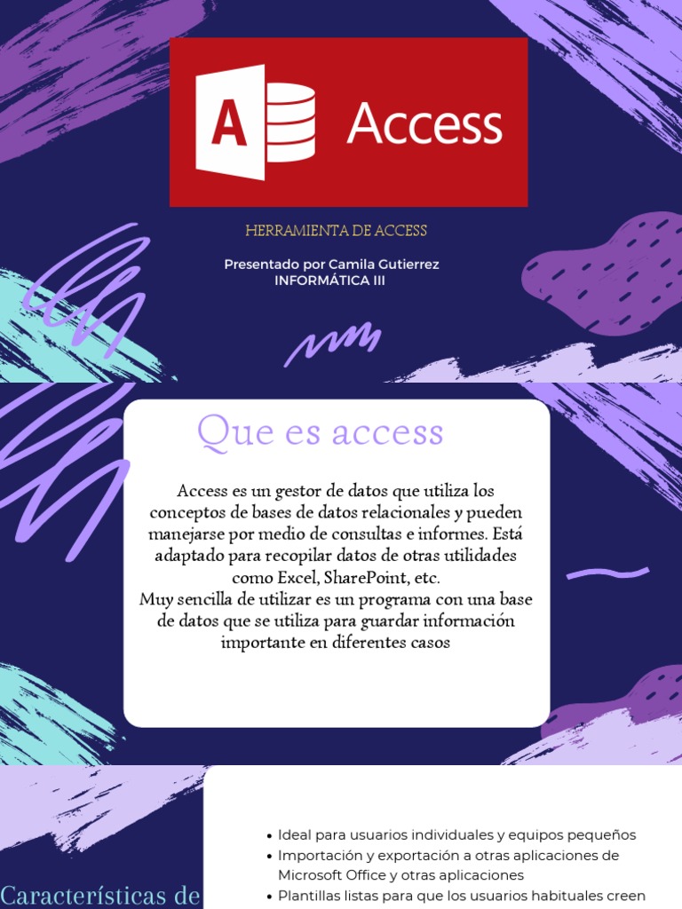 H7Xin-diapositivas Inf 3 | PDF | Bases de datos | acceso Microsoft