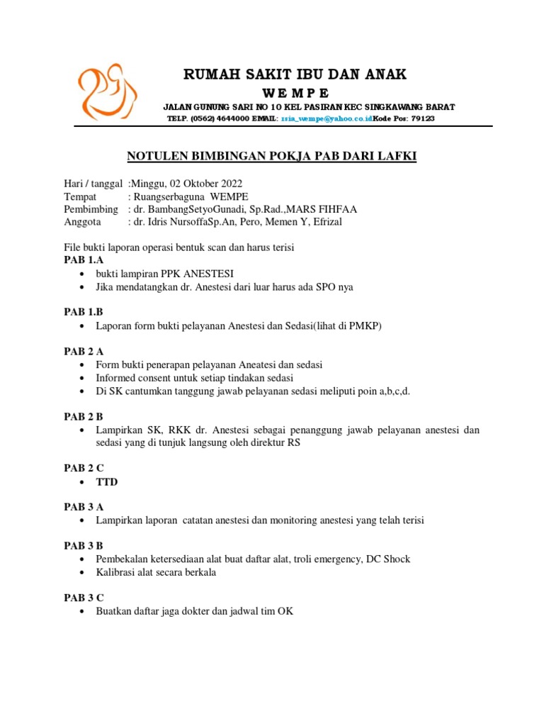 Notulen Rapat Pab | PDF