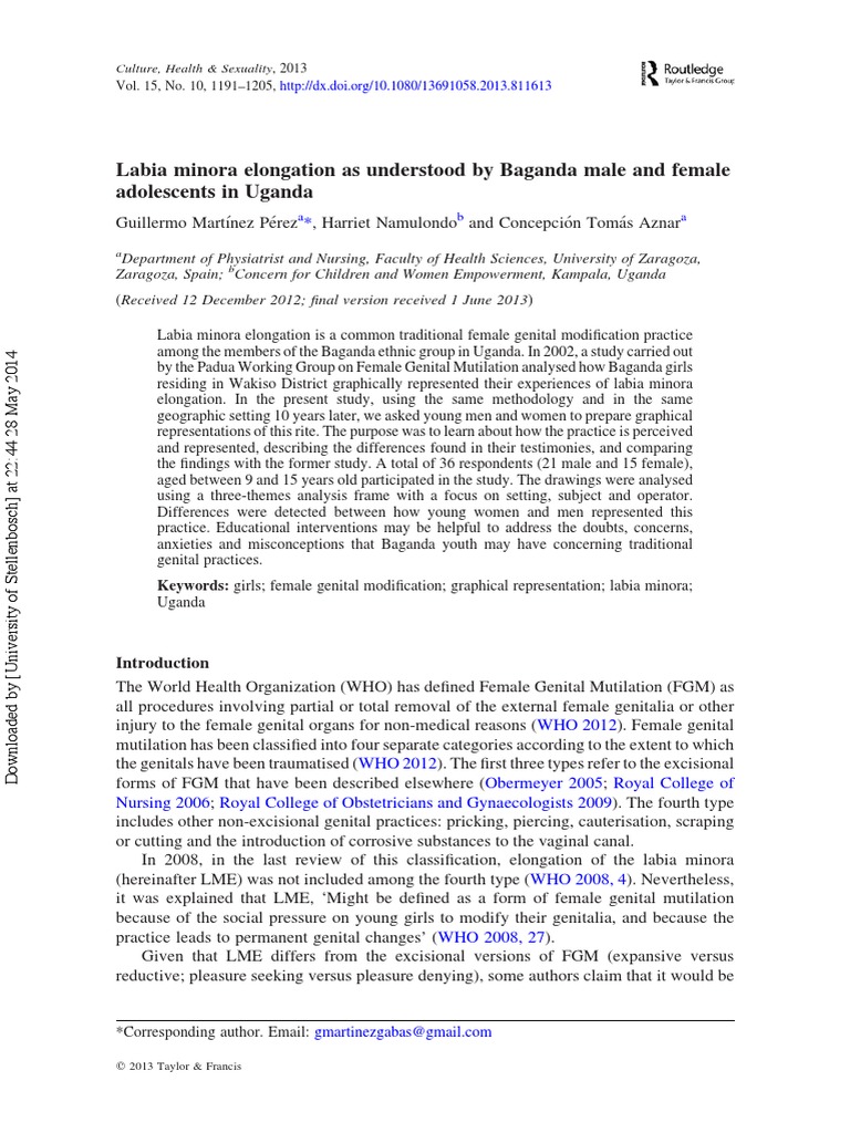 MARTINEZ PEREZ Labia Minora Elongation As Understood by | PDF | Labia ...