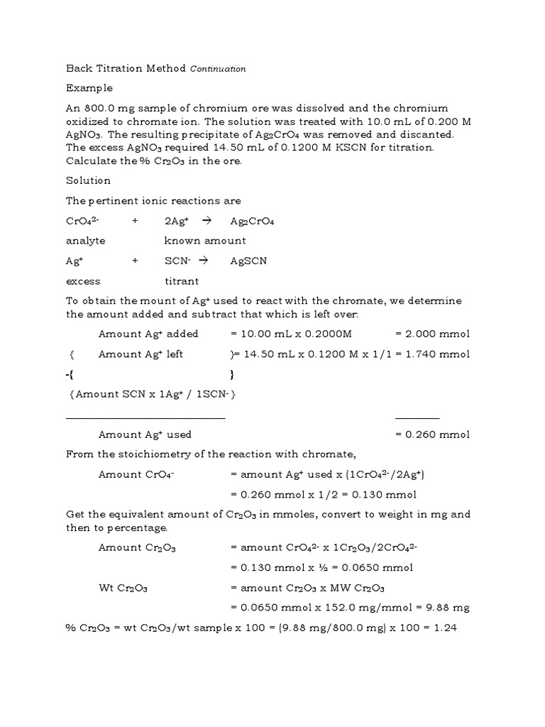 AnaChem Titrimetry 4 Continuation | PDF
