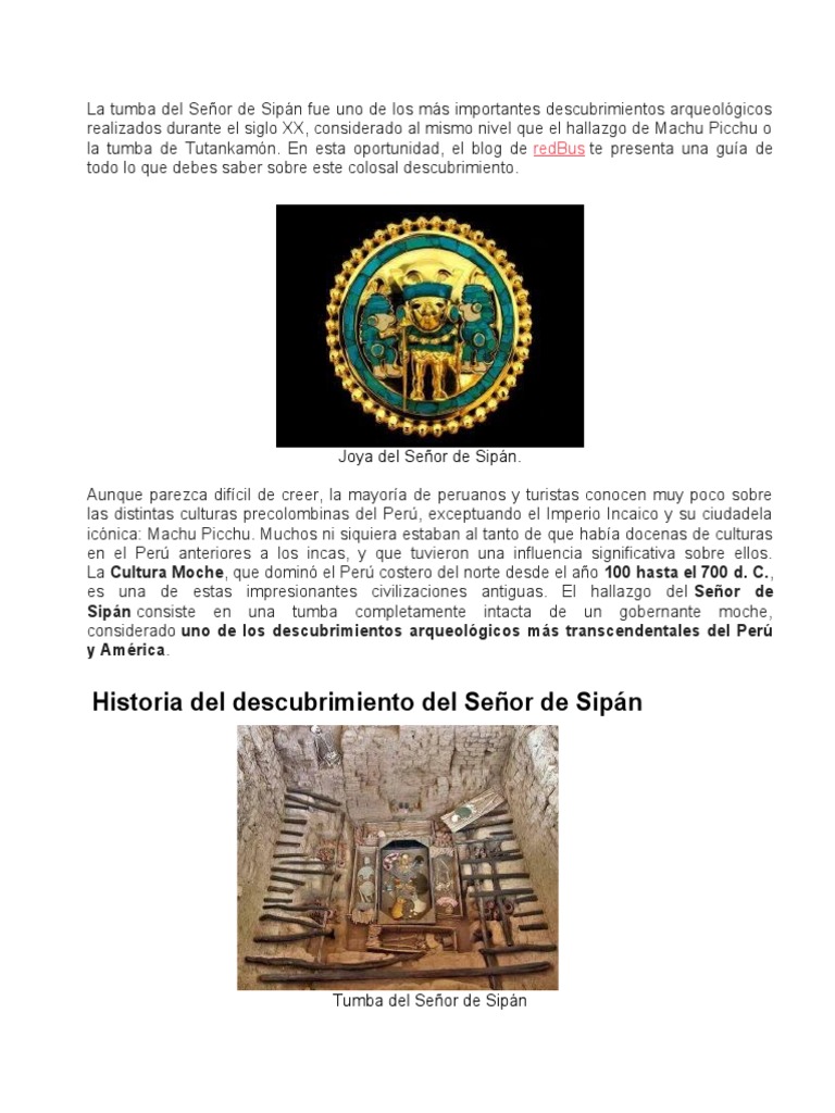 Descubrimiento del Señor de Sipán | PDF | Ciencias sociales