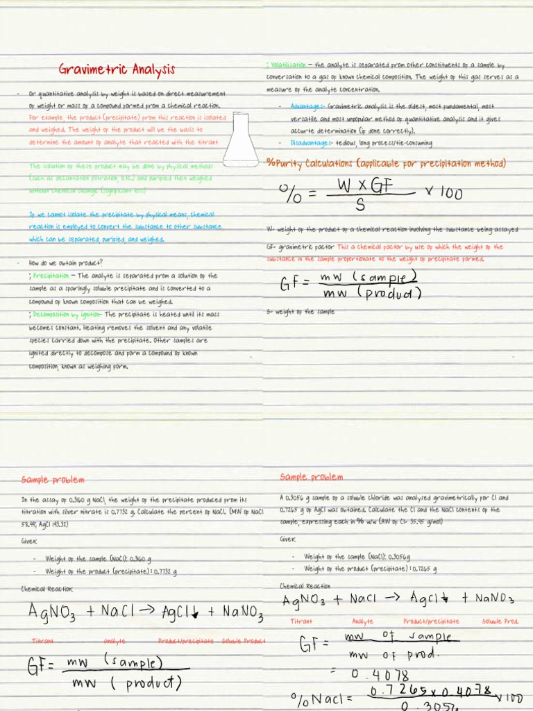 Gravimetric Methods | PDF