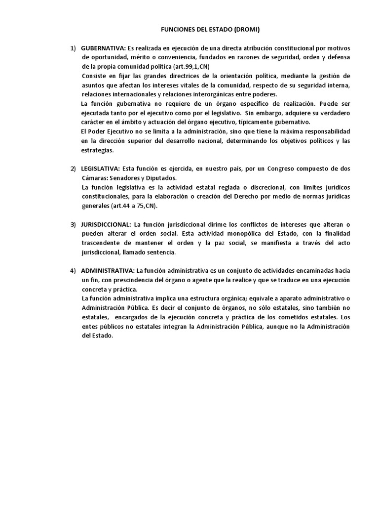 1 - Funciones y Actividades Del Estado (Dromi) | PDF | Jurisdicción ...
