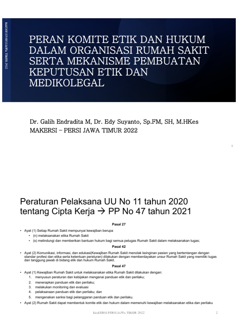 Tugas dan Fungsi Komite Etik Rumah Sakit | PDF | Pengembangan Diri | Kesehatan Holistik