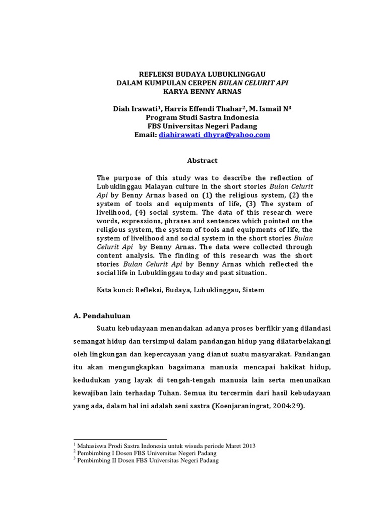 ID Refleksi Budaya Lubuklinggau Dalam Kumpu | PDF