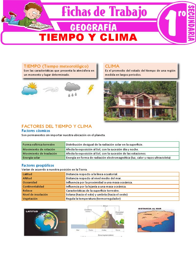 Tiempo y Clima para Primer Grado de Secundaria | PDF | Clima | Tierra
